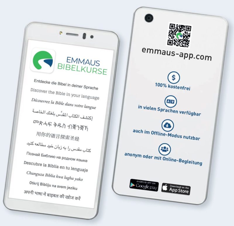 Werbeflyer für die neue EMMAUS-App I Heukelbach-Shop