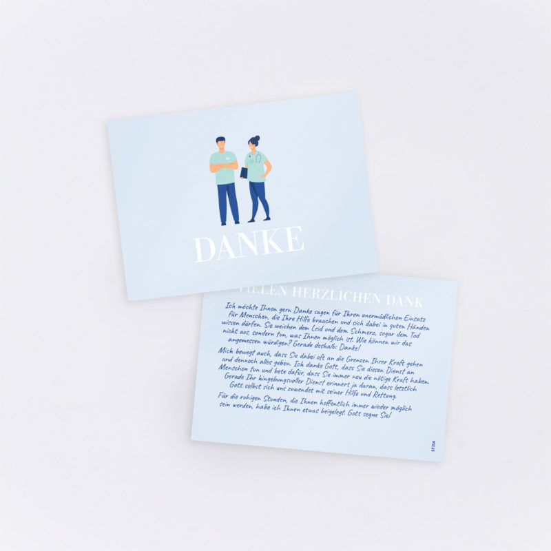 Mit der Geschenkkarte für Pflegekräfte Danke sagen.